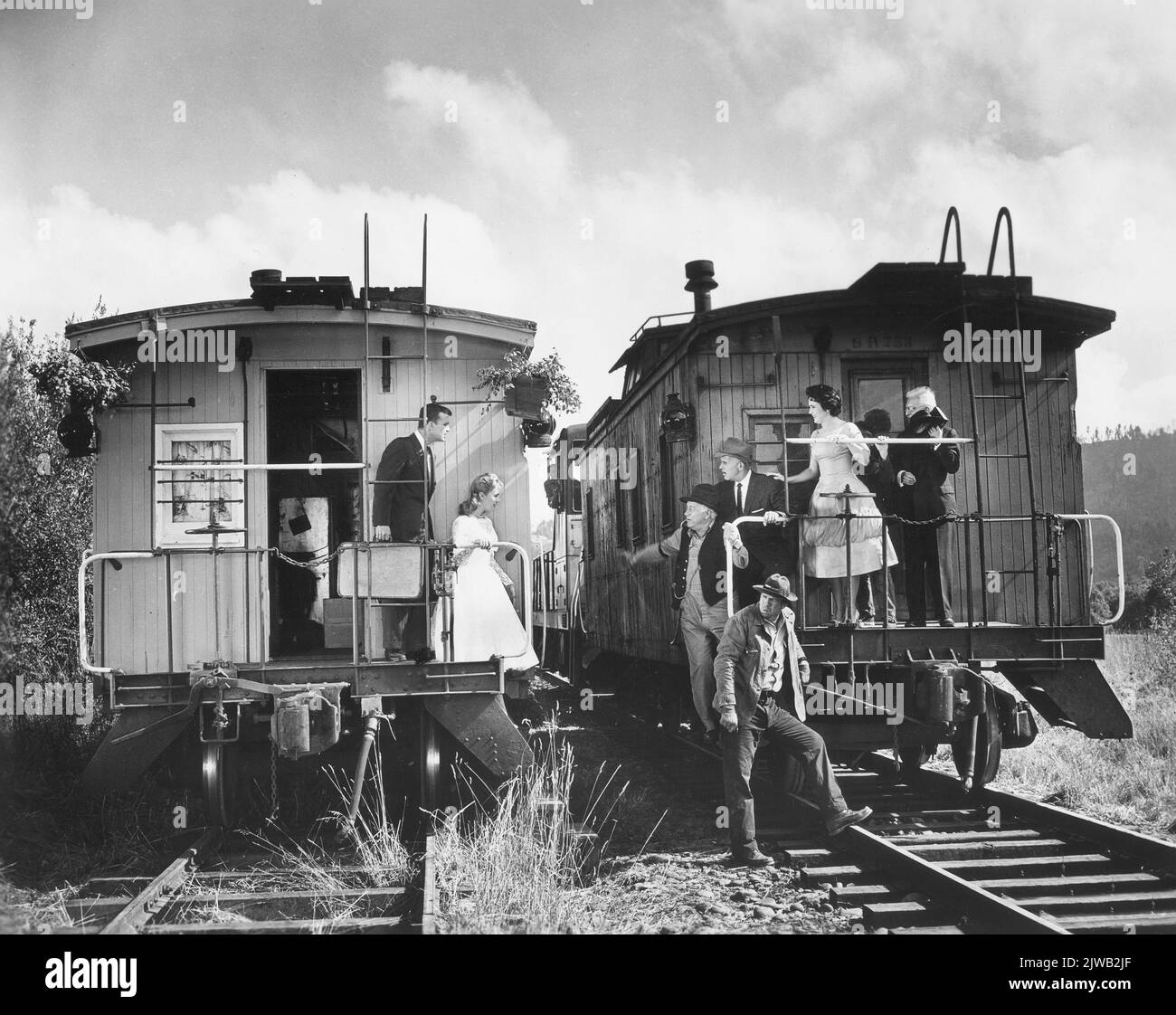 Ben Cooper, Molly Bee, Edgar Buchanan, on-set of the Film, "Chartroose ...
