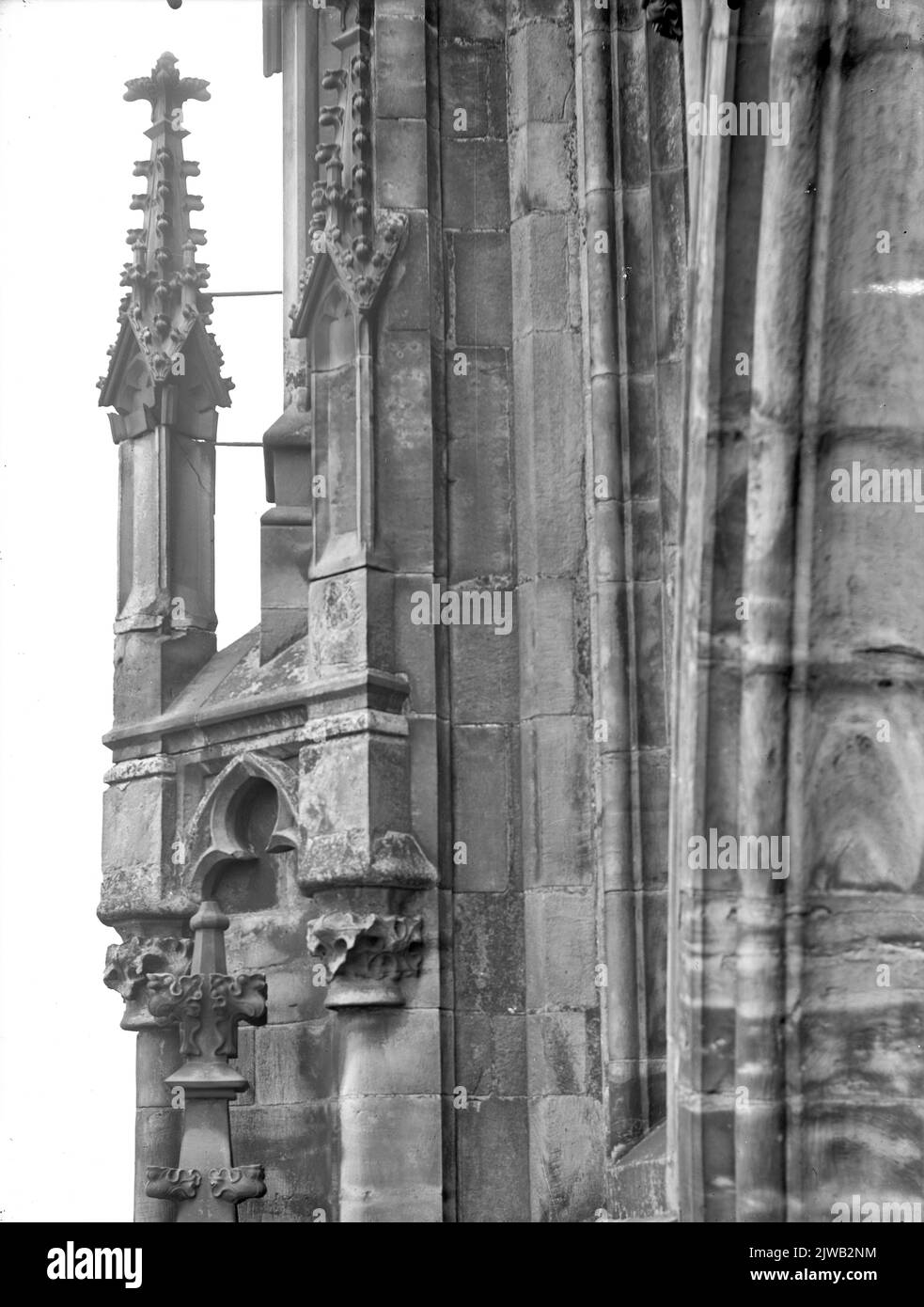 Detail of wall work with pinacle in the south façade of the Domkerk in ...