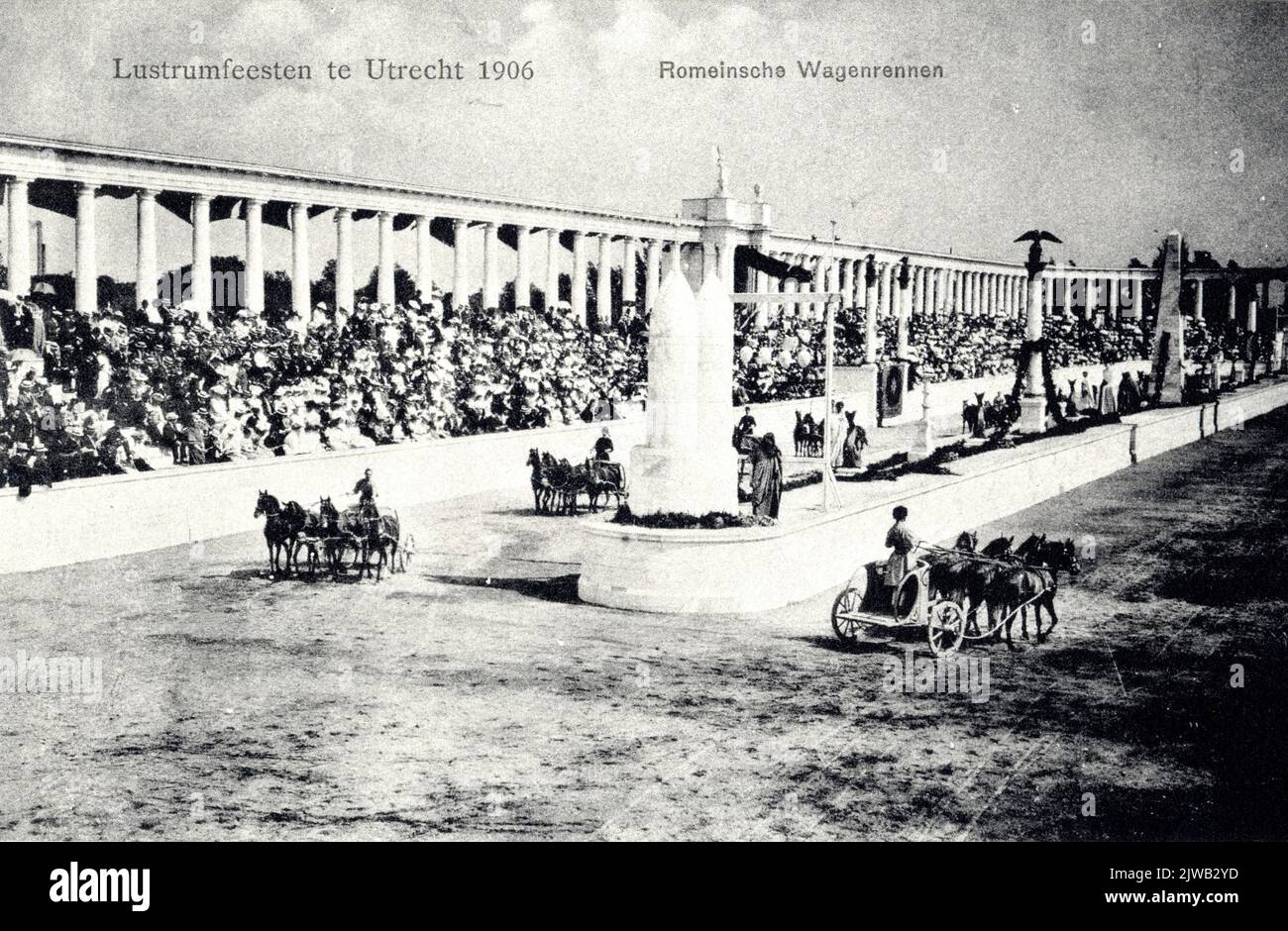 Lustrum parties in Utrecht 1906/ Roman wagen racing Stock Photo - Alamy