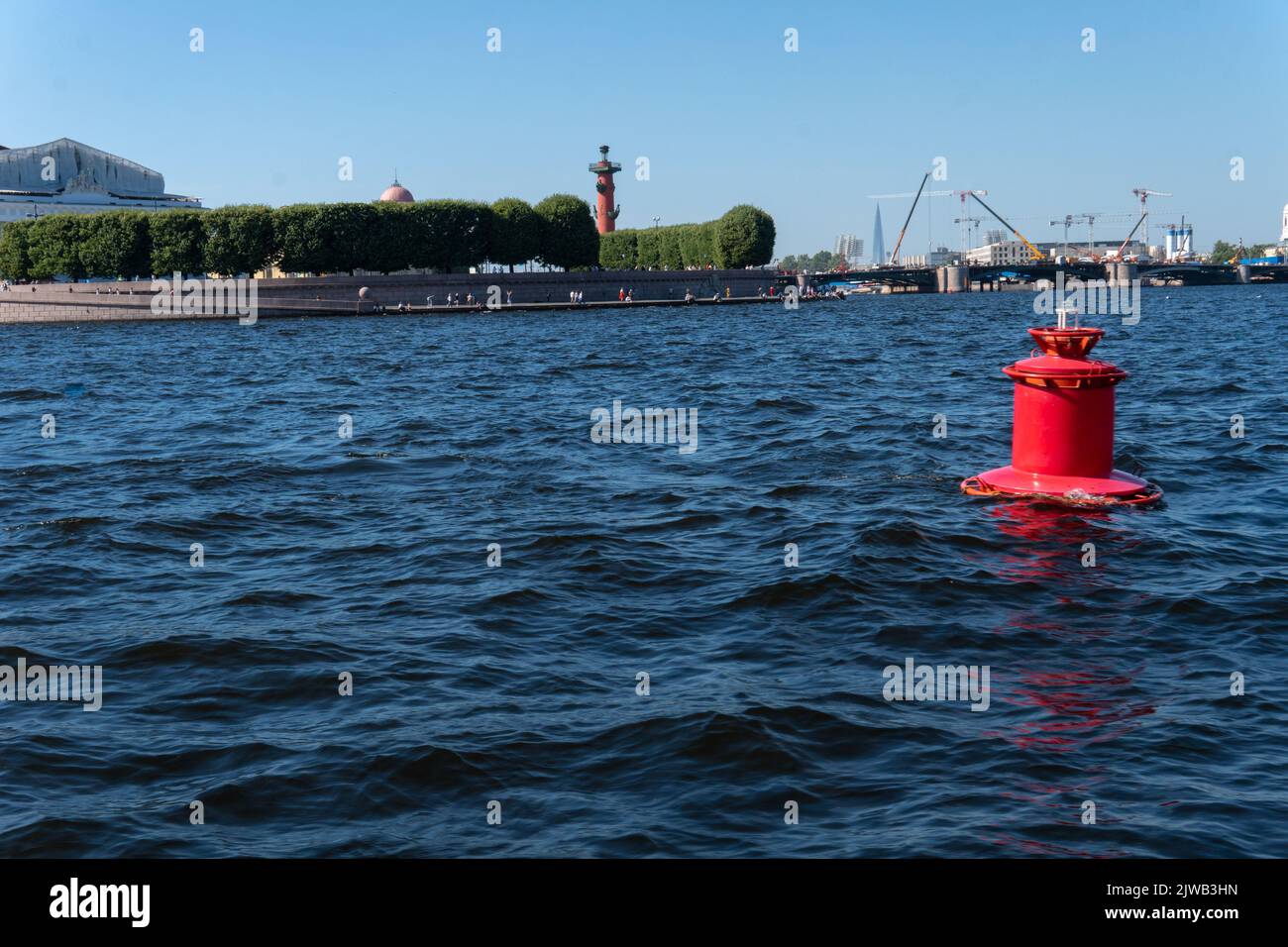 RUSSIA, PETERSBURG - AUG 20, 2022: buoy red waves ocean float bay ...