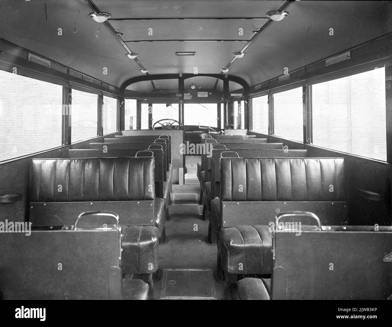 Interior of a Saurer Autobus (series 8-14) of the G.E.T.U. in Utrecht ...
