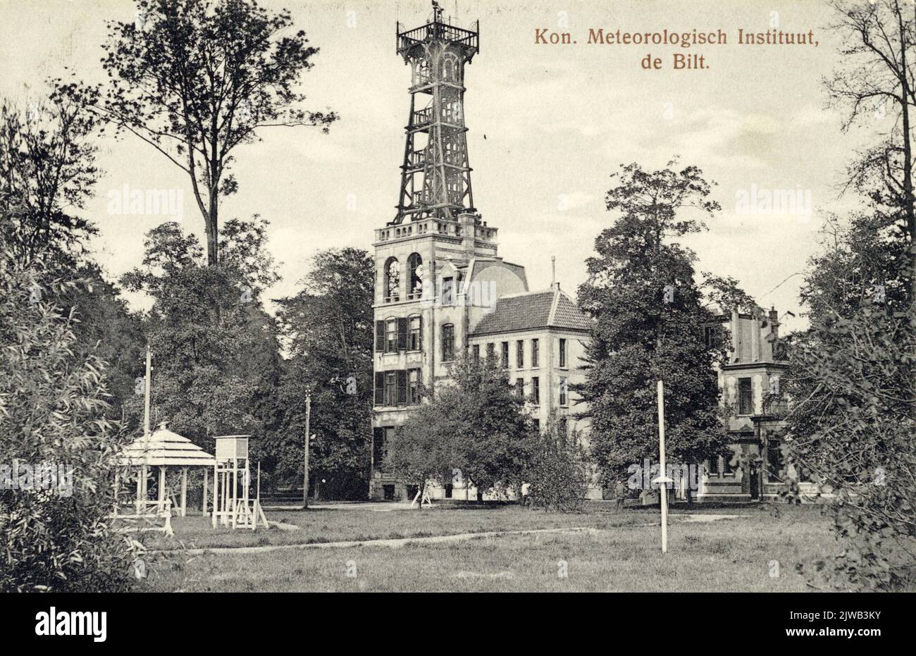 View on the right side of the main building with the observation tower ...