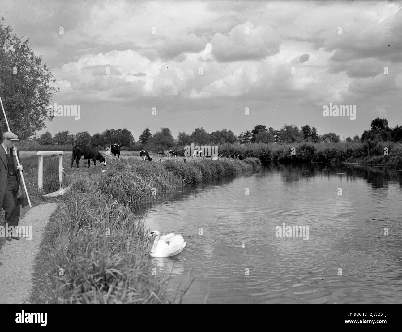 View of the Kromme Rijn through the estate at Rhijnauwen Castle in ...
