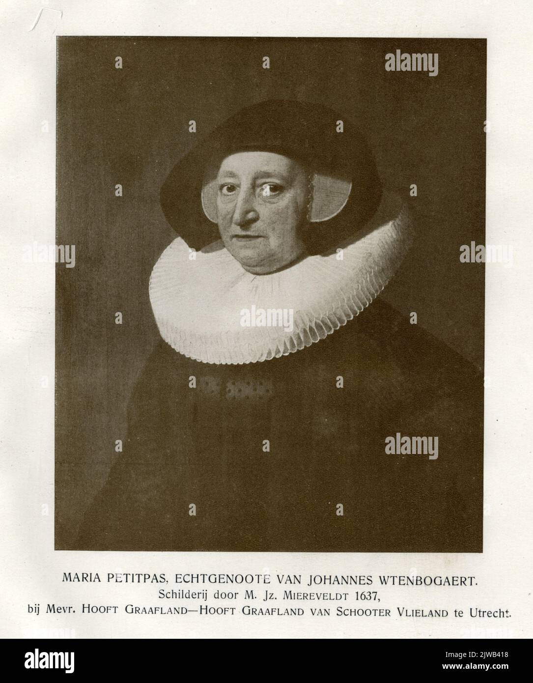 Maria Petitpas, wife of Johannes Wtenbogaert. / Painting by M. Jz ...