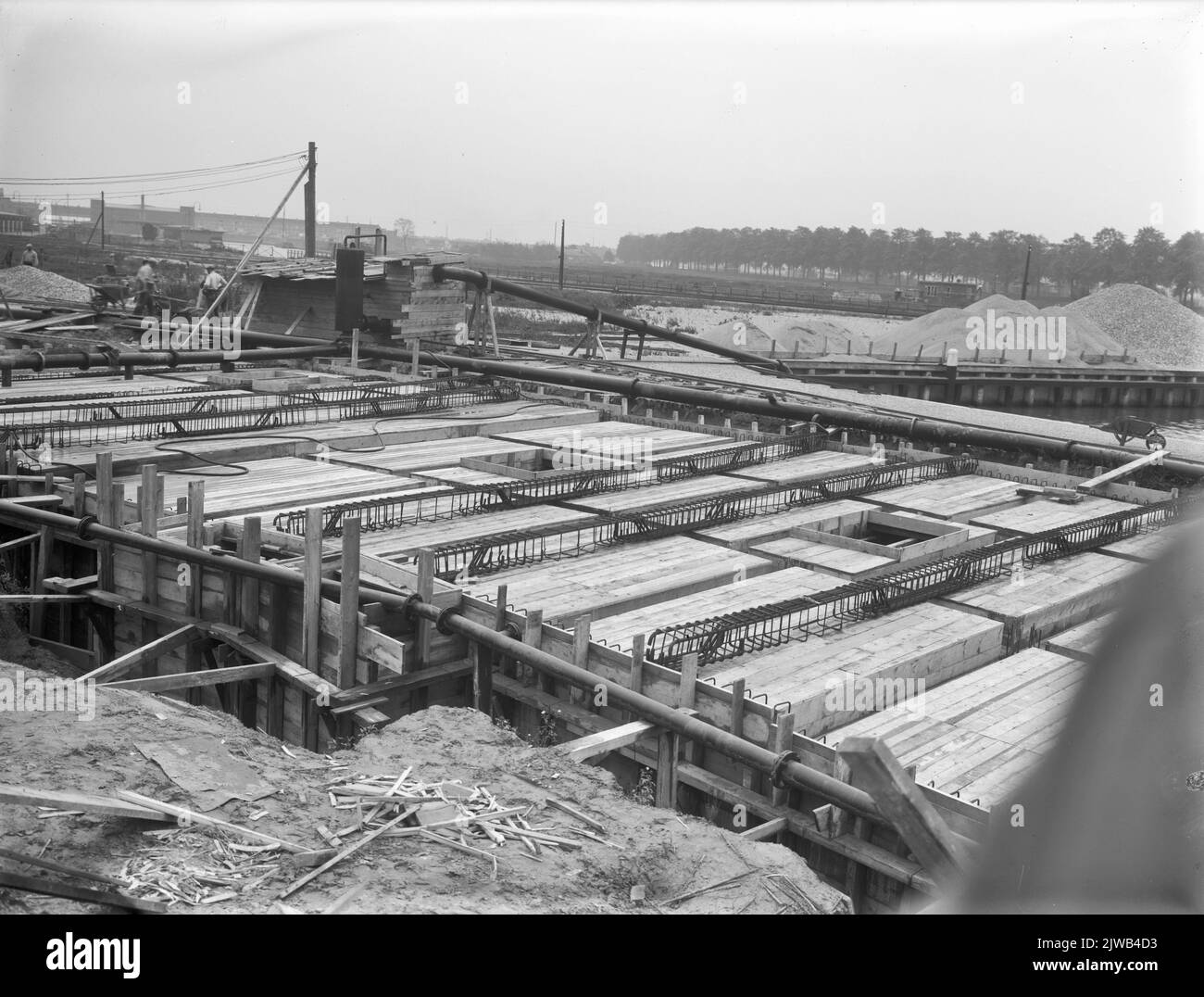 View of the vegetable pack houses under construction at Groentemarkt on ...