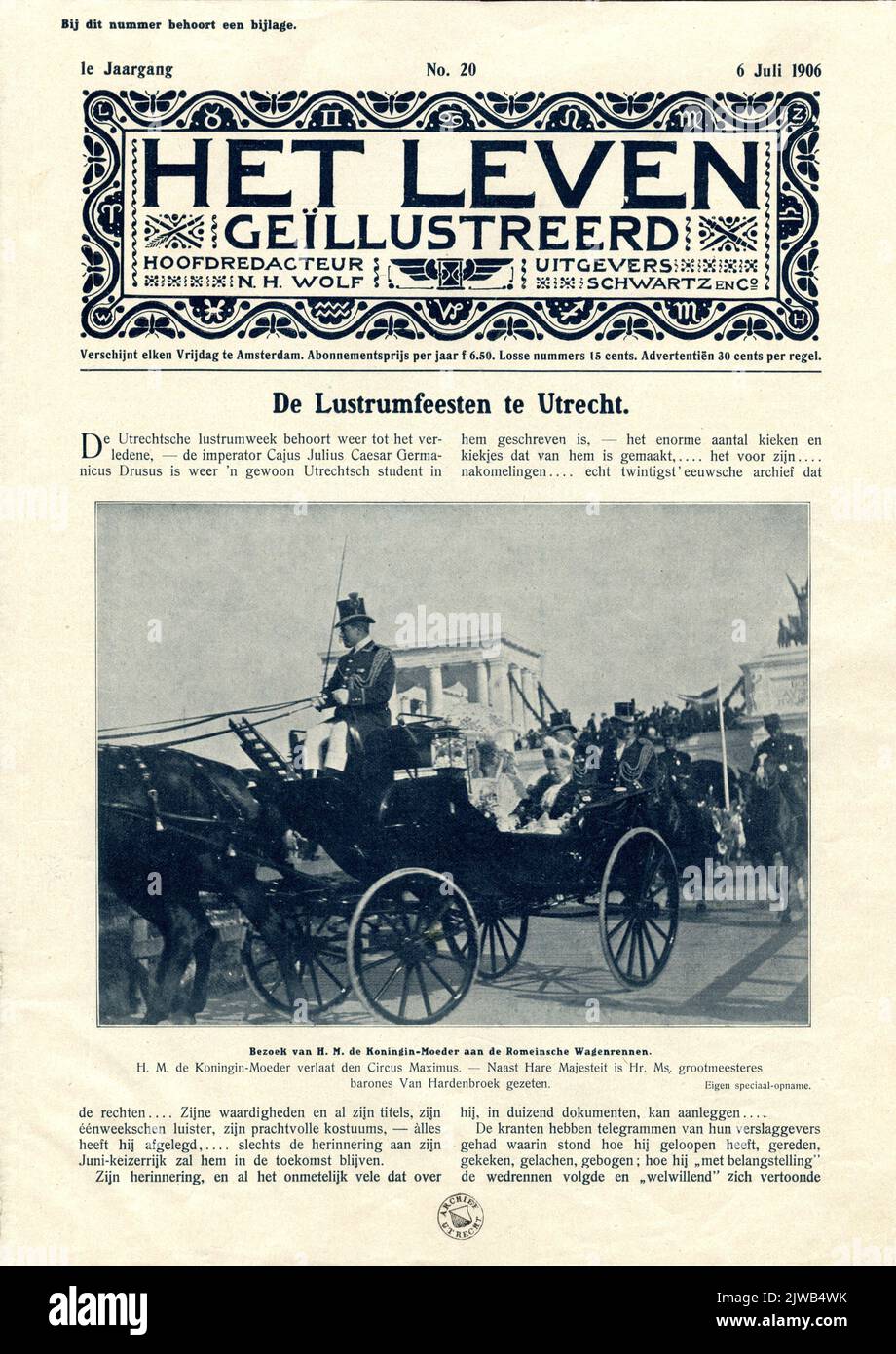 Visit by H.M. the Koningin mother on the Roman car racing Stock Photo ...
