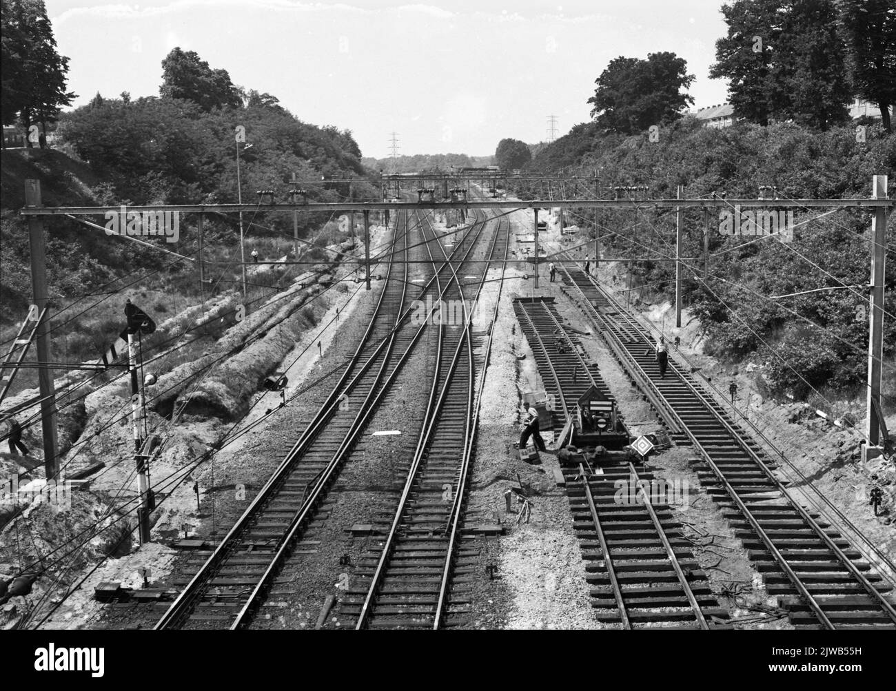 Image of the construction of a new piece of track in Arnhem at the ...