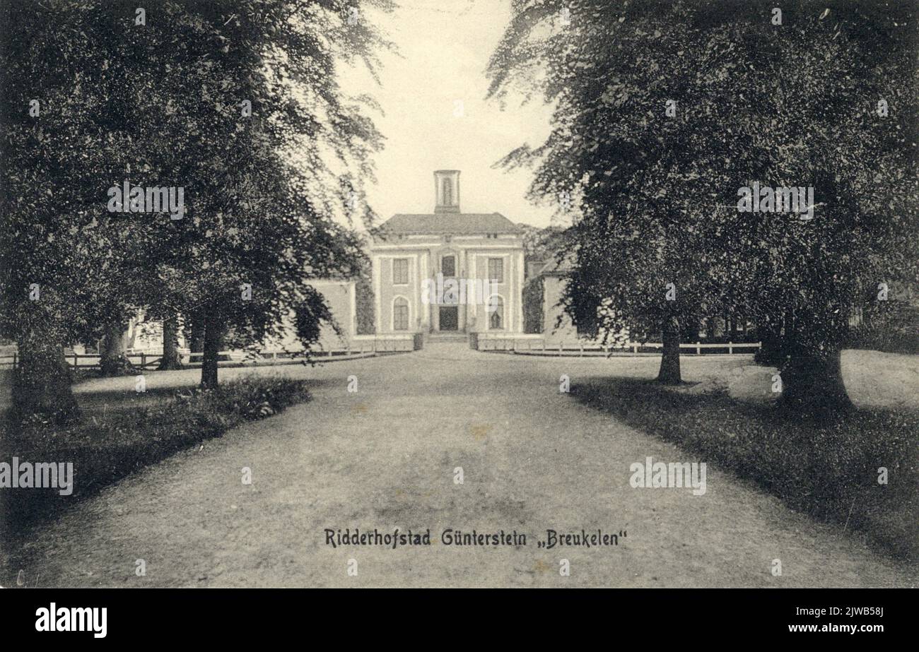 View of the front of the Gunterstein castle in Breukelen from the east ...