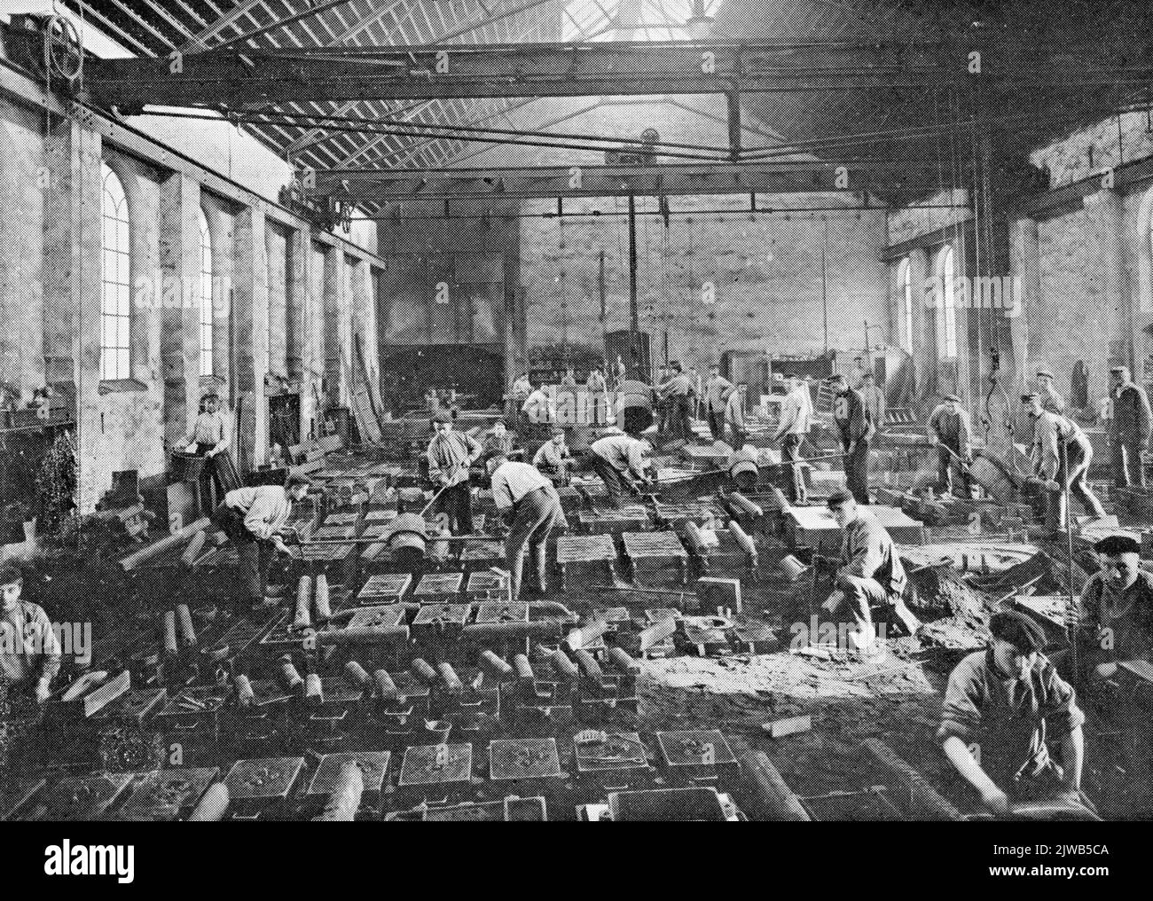 Steel production foundry equipment Black and White Stock Photos ...