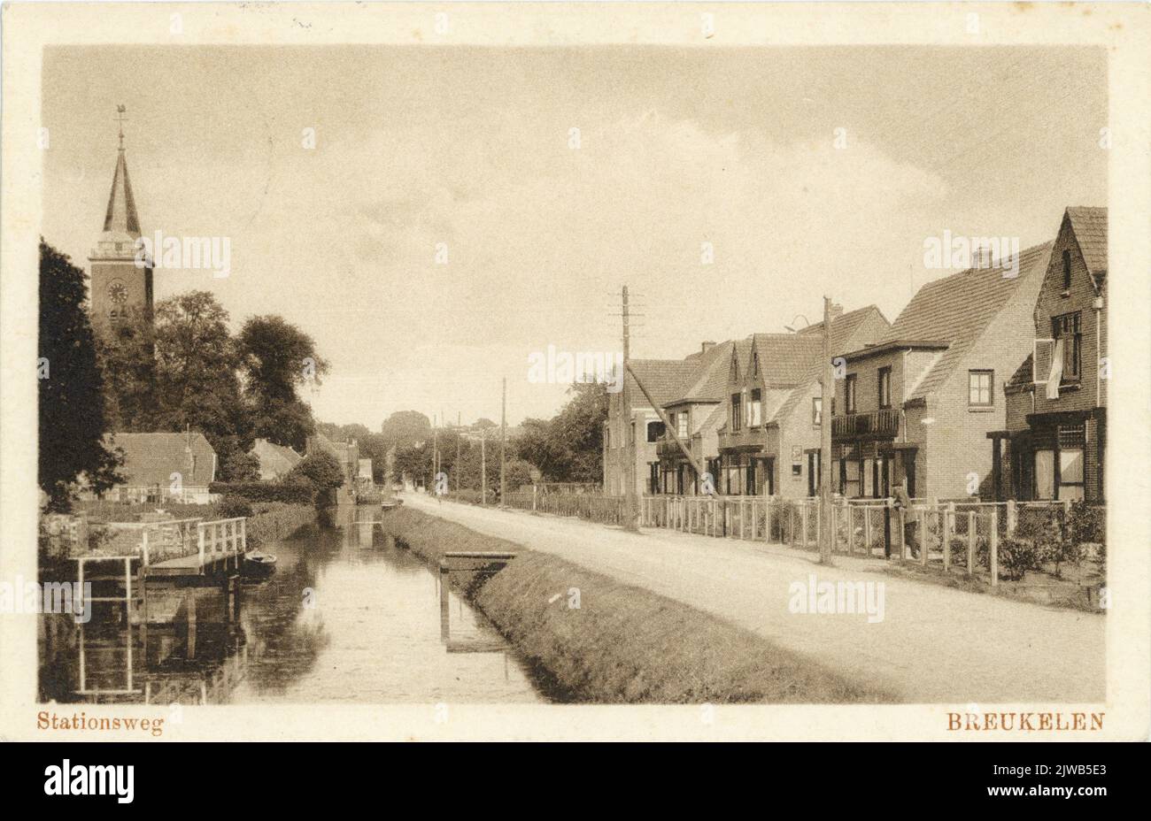 View of the Kerkgracht and the Stationsweg in Breukelen from the west ...
