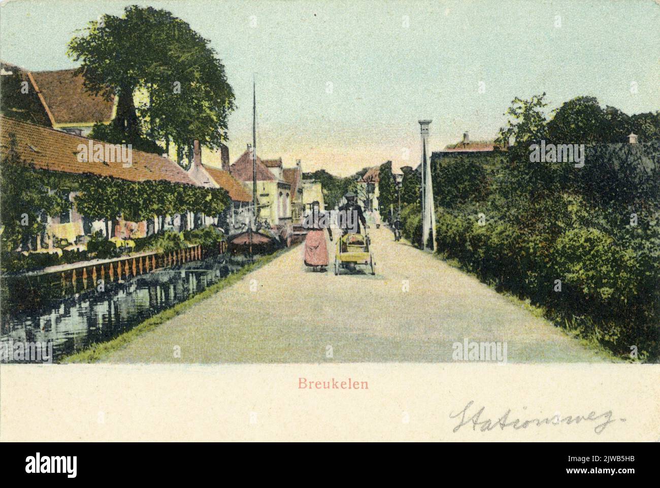 Face in the Stationsweg in Breukelen from the west, with the Kerkgracht ...