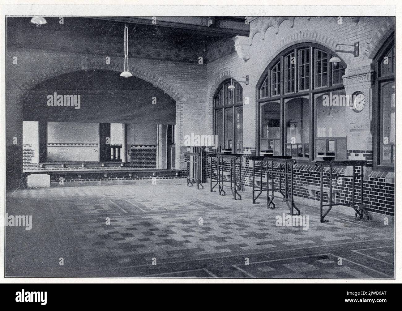Interior of the H.S.M. station Zandvoort in Zandvoort aan Zee: hall ...