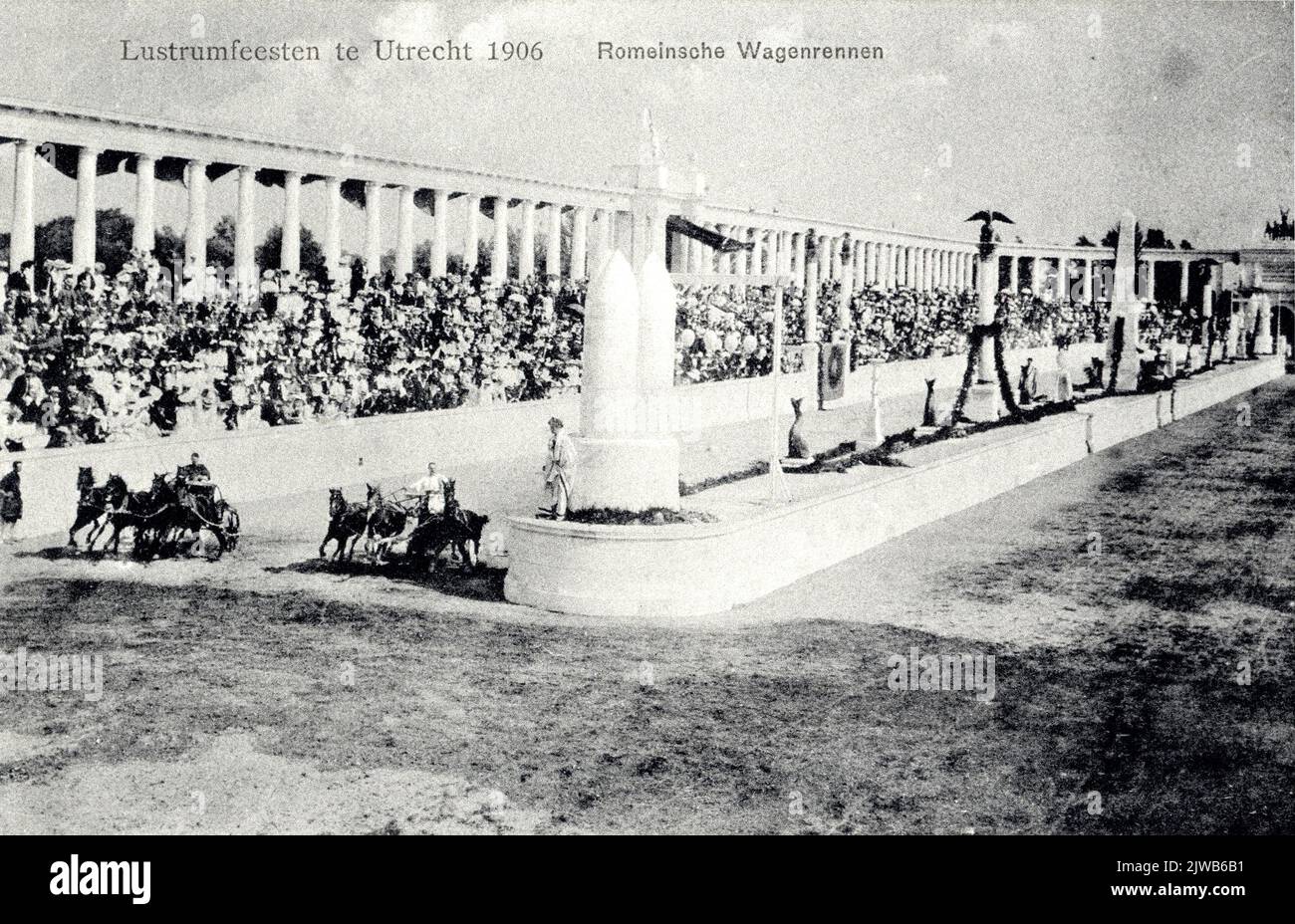 Lustrum parties in Utrecht 1906/ Roman wagen racing Stock Photo - Alamy