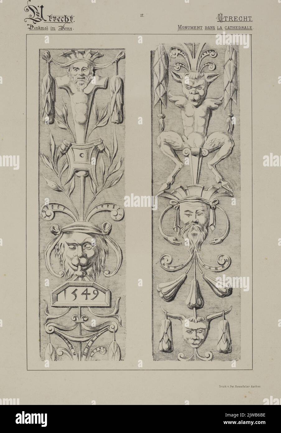 Utrecht./ Denkmal Im Dome. "" Utrecht./ Monument in cathadral Stock ...