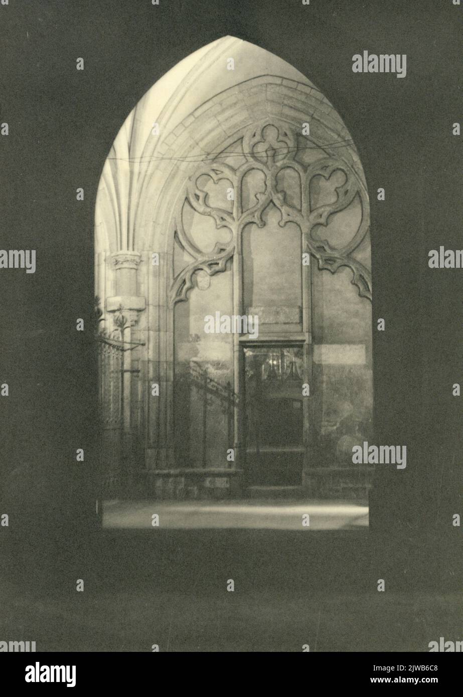 Face in the crucifix of the Domkerk in Utrecht, from the east, on the ...