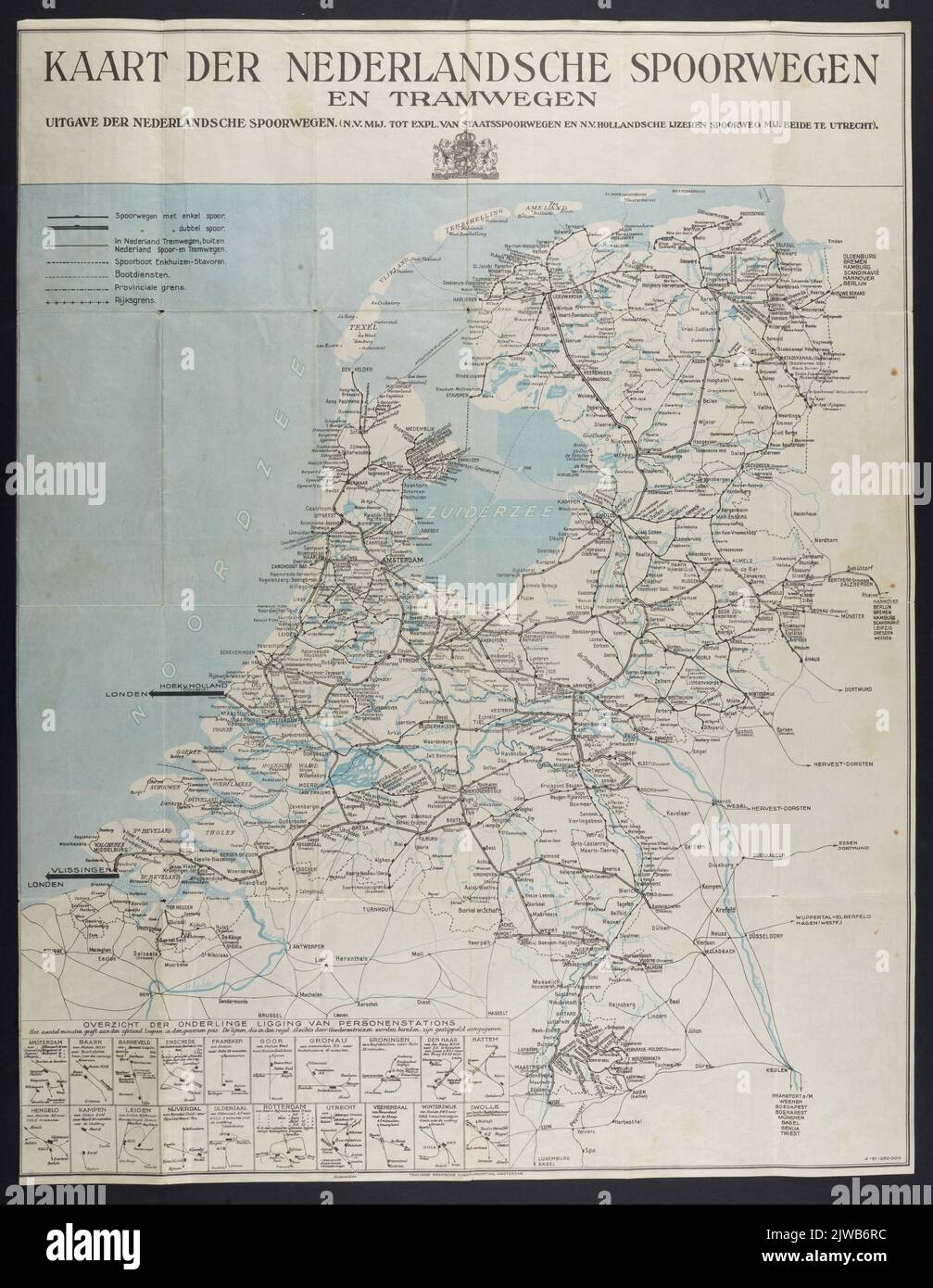 Map of the Dutch Railways and Tramwegen Stock Photo - Alamy
