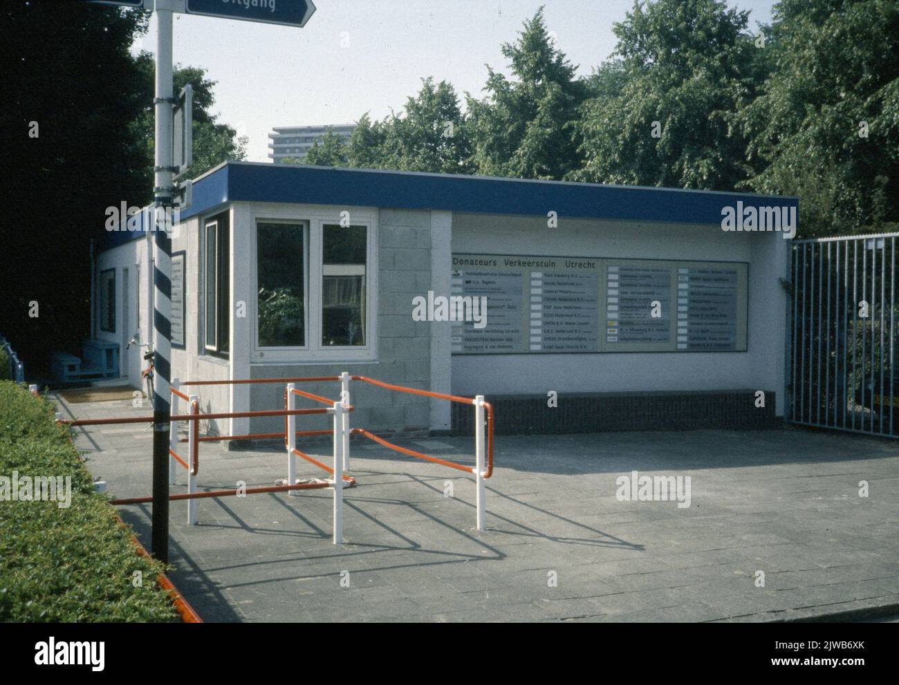 View of the reception building of the traffic garden in the Transwijk ...