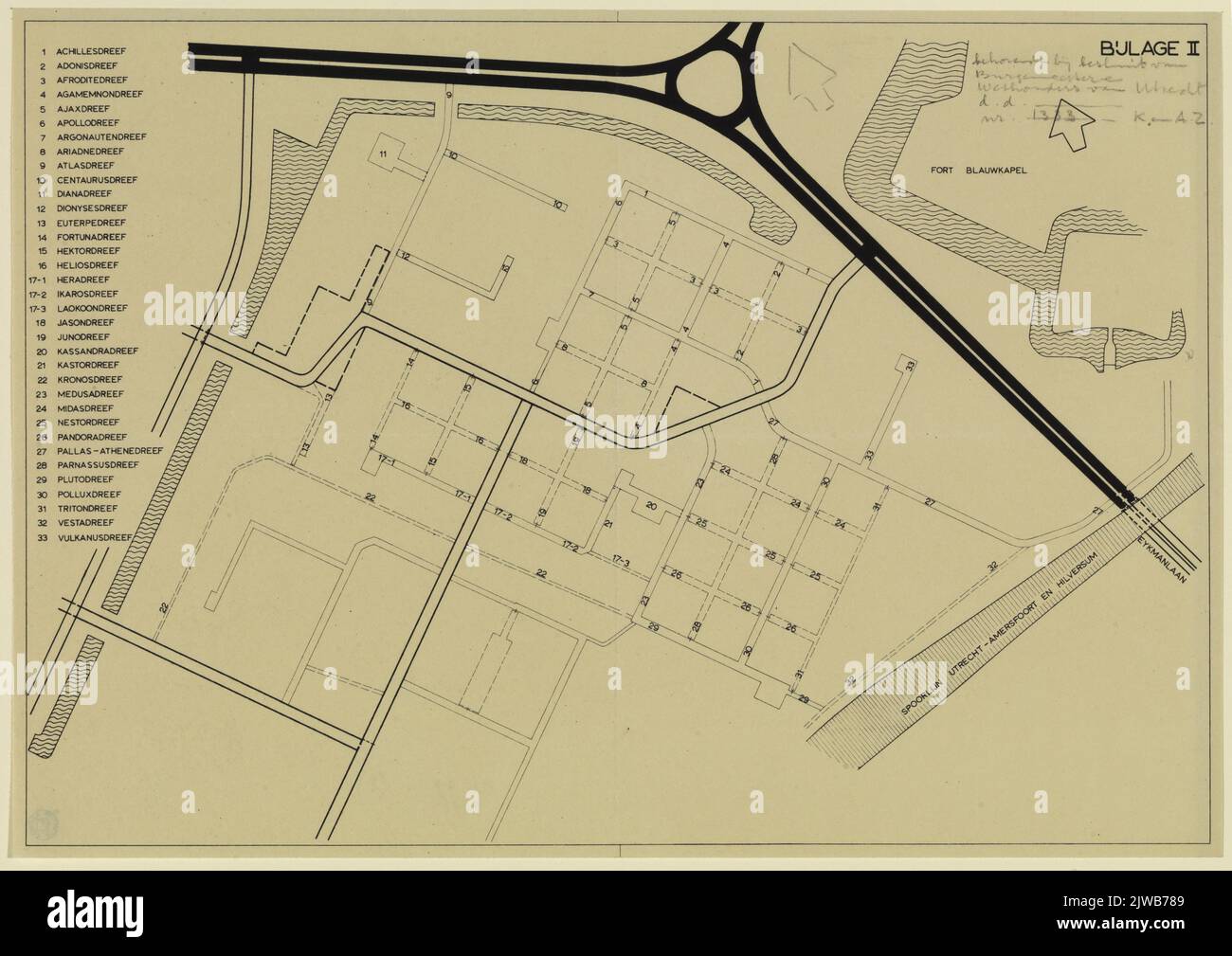 Map of the northeastern part of the Overvecht Zuid district in Utrecht ...