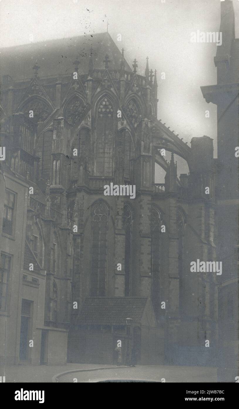 View of the foundation heads in the deepened tunnel under the railway ...