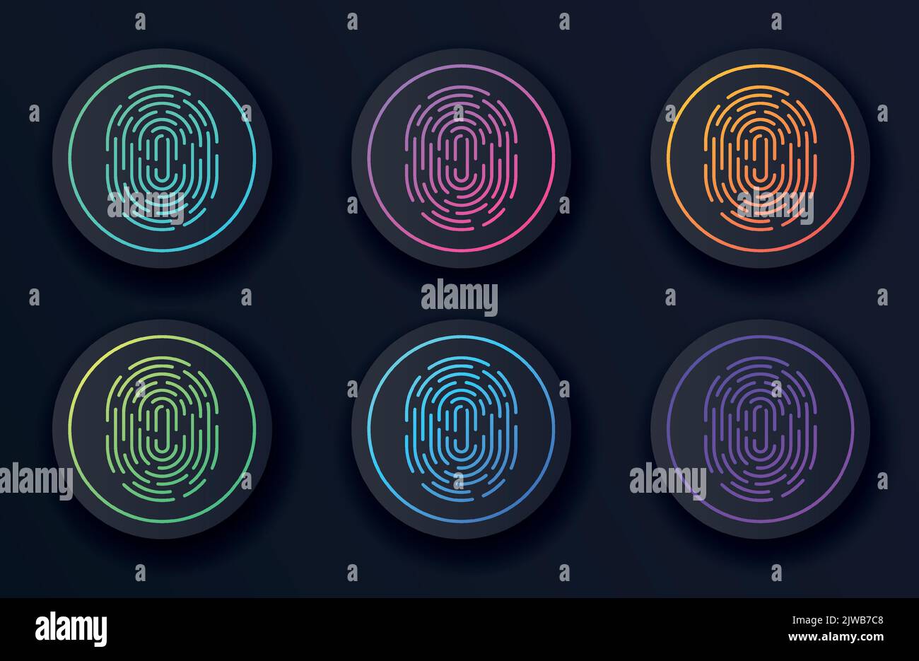 Fingerprint icons set Stock Vector Image & Art - Alamy