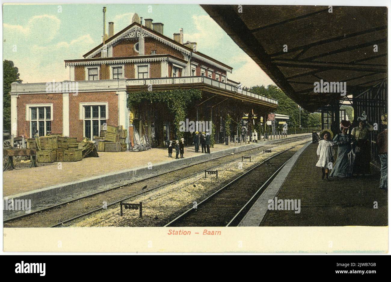 View on the platform side of the H.S.M. station Baarn in Baarn, from ...