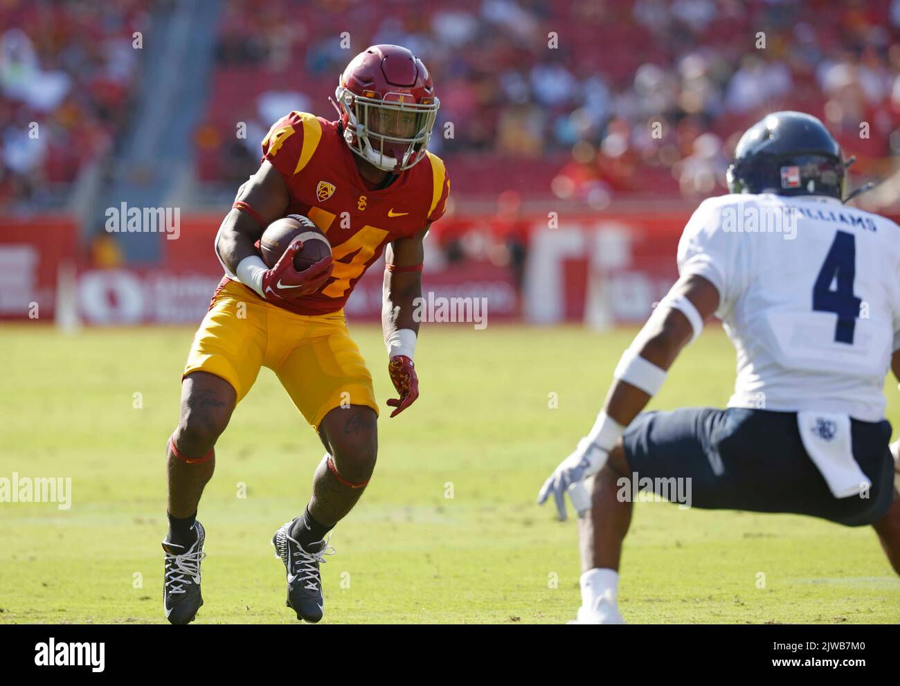 September 03, 2022 USC Trojans running back Raleek Brown #14 carries ...
