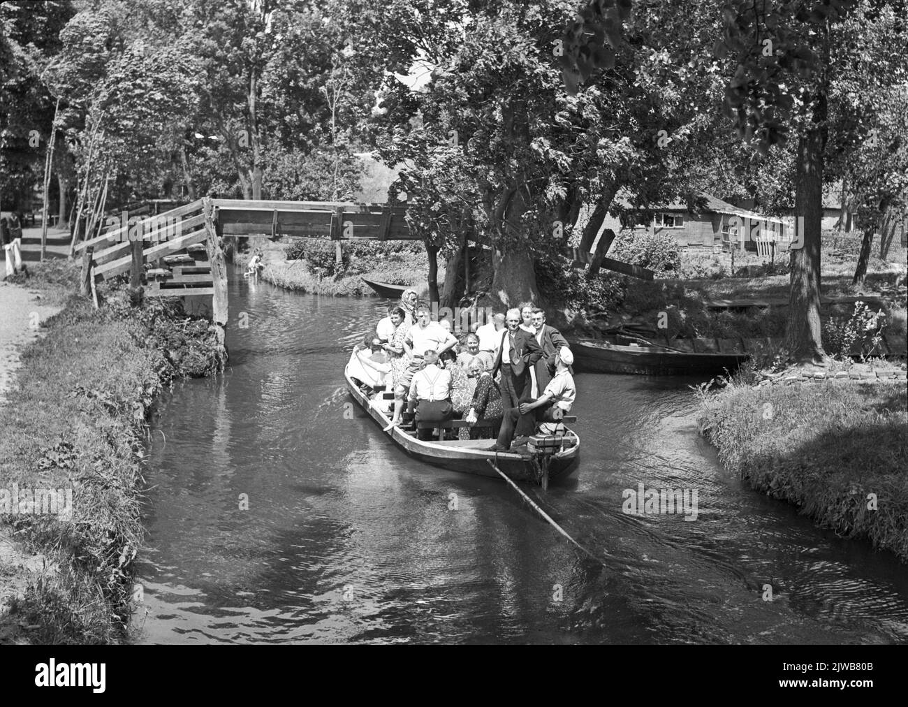 Tourist trip boat in Black and White Stock Photos & Images - Alamy