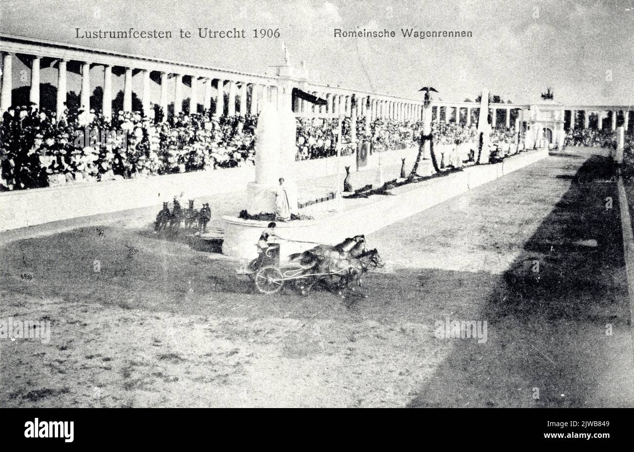 Lustrum parties in Utrecht 1906/ Roman wagen racing Stock Photo - Alamy