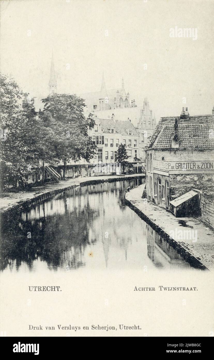 View of the Oudegracht in Utrecht from the southeast with the yard on ...