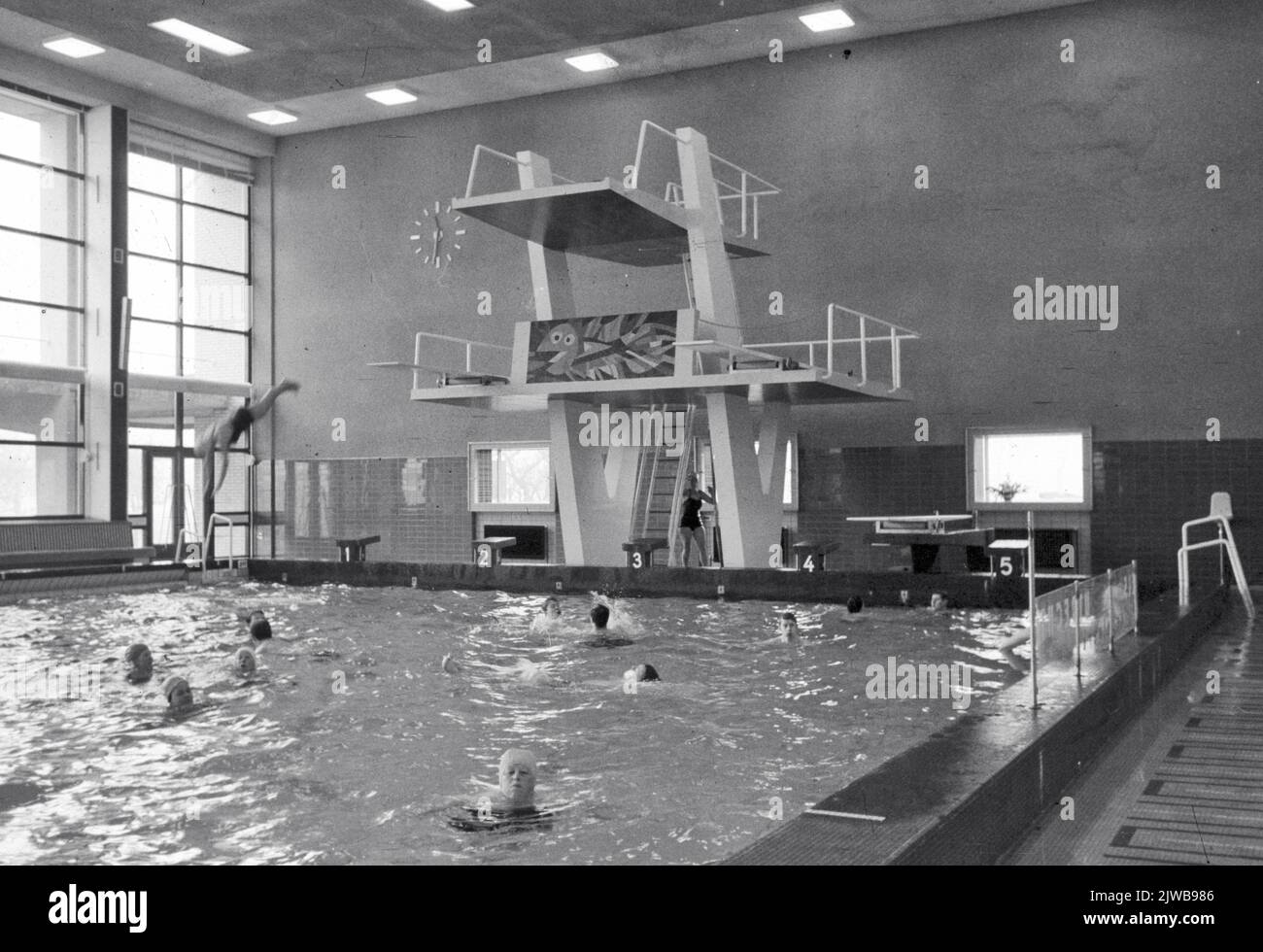 Interior of the Den Hommel swimming pool (Kennedylaan 5) in Utrecht ...