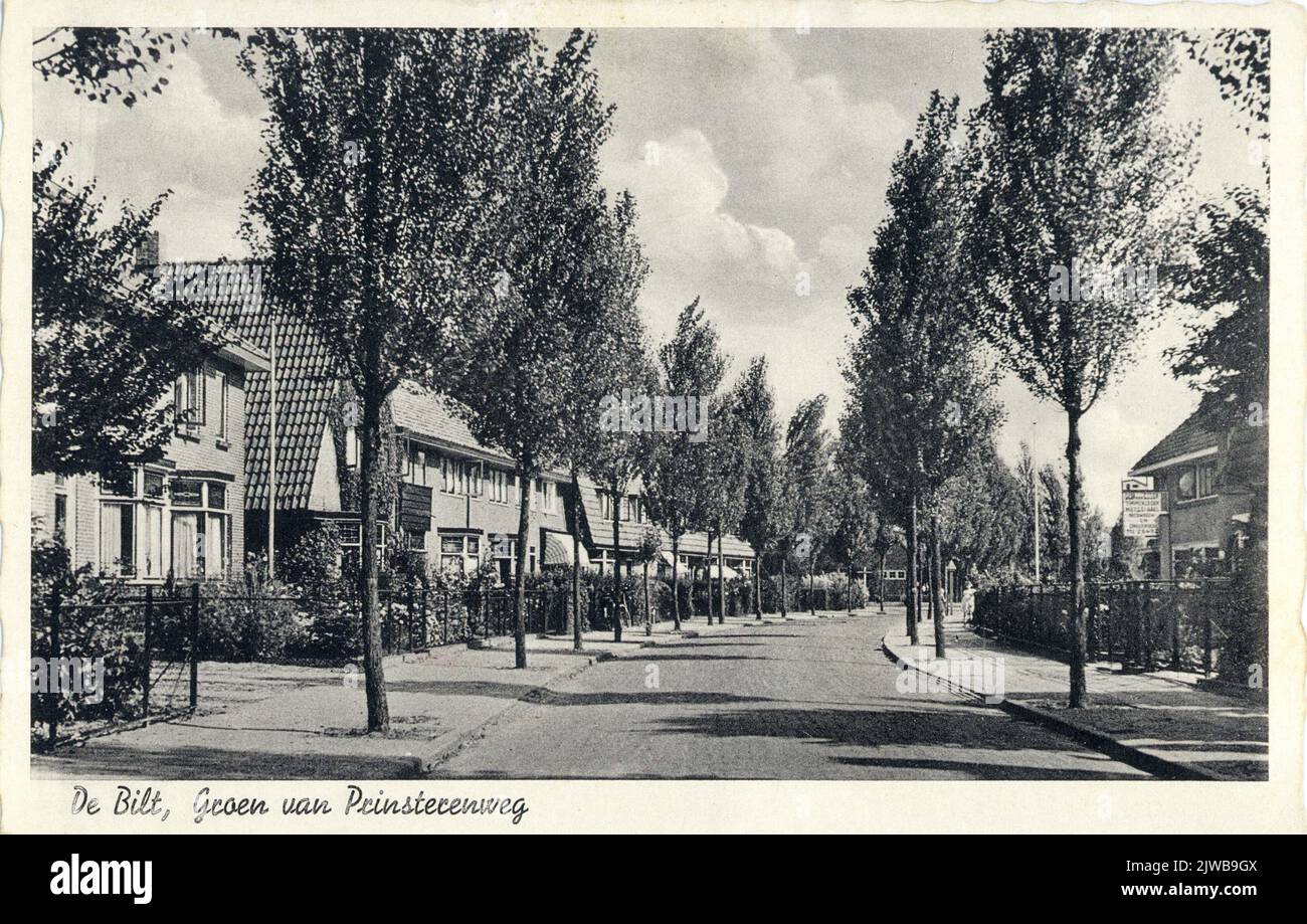 Face in the green of Prinstererstraat in De Bilt from the west Stock ...