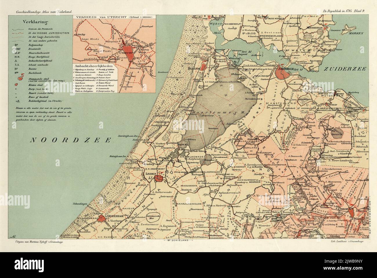 Map of parts of the Regions Holland and Utrecht (the area between ...