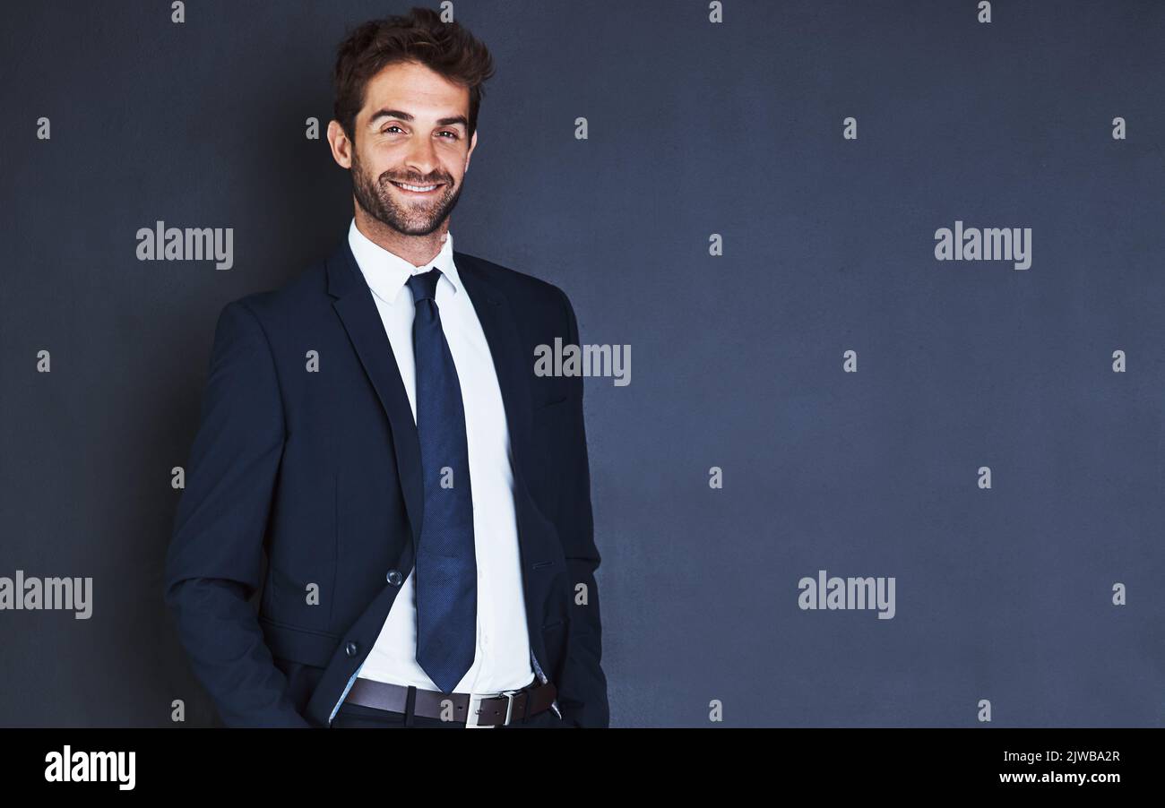 Stay positive and success will come. Studio portrait of a handsome ...