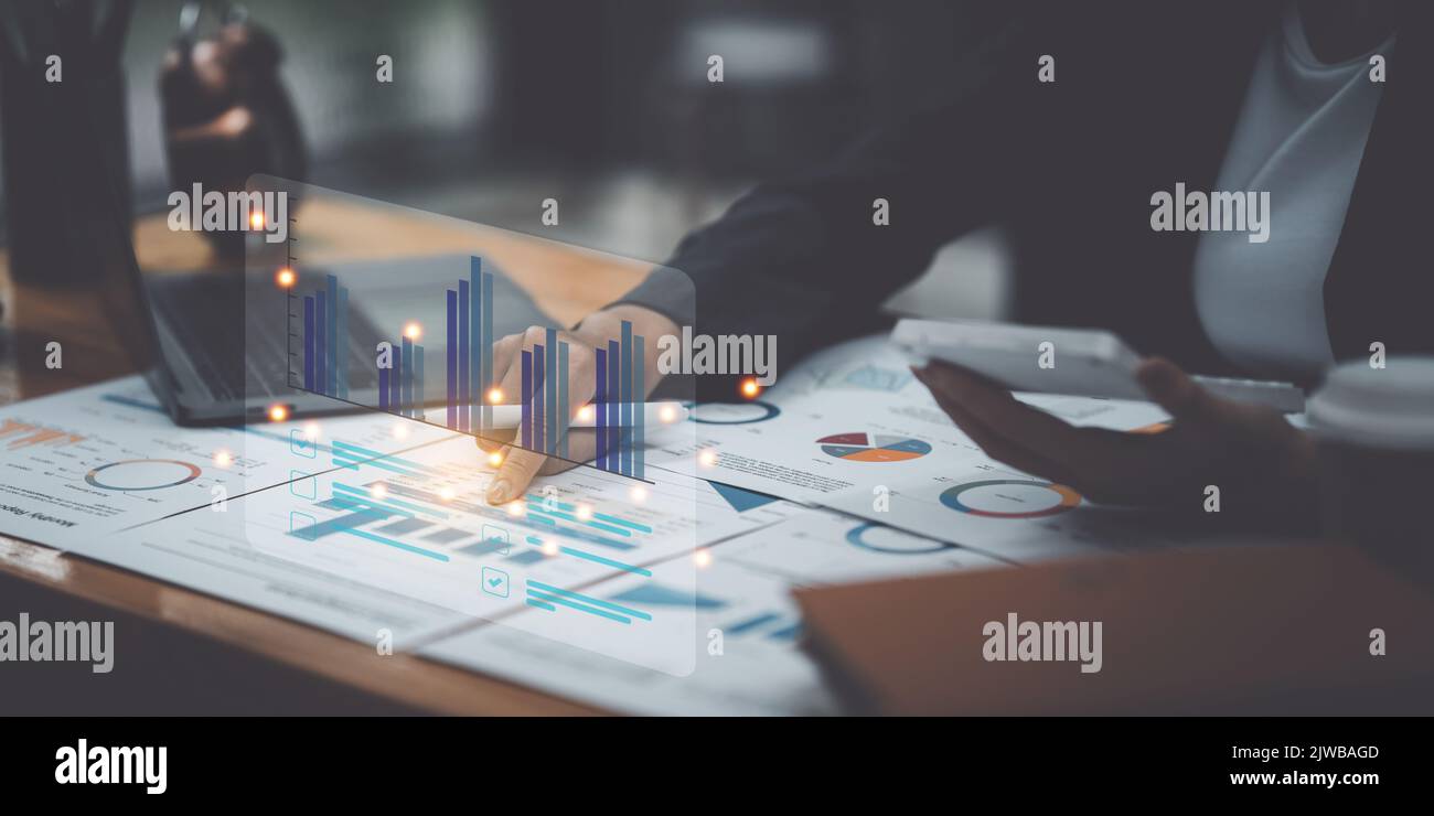 Fund manager analysis Investment stock market at office Stock Photo - Alamy