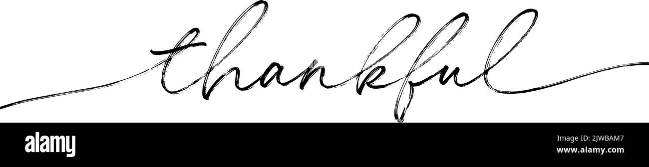 Thankful hand drawn vector text isolated on white Stock Vector Image ...