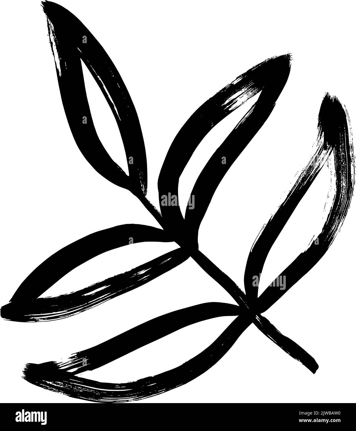 Hand drawn simple leaf isolated on white Stock Vector Image & Art - Alamy