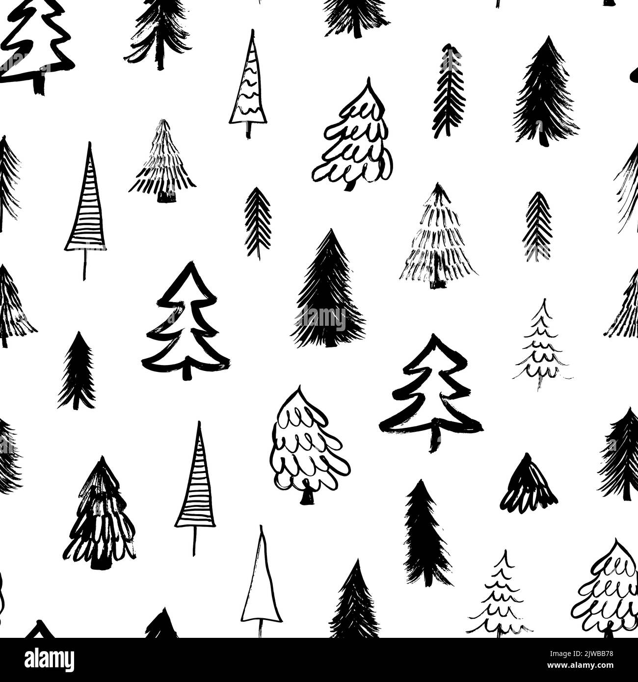Stylish christmas fir trees Stock Vector Images - Alamy