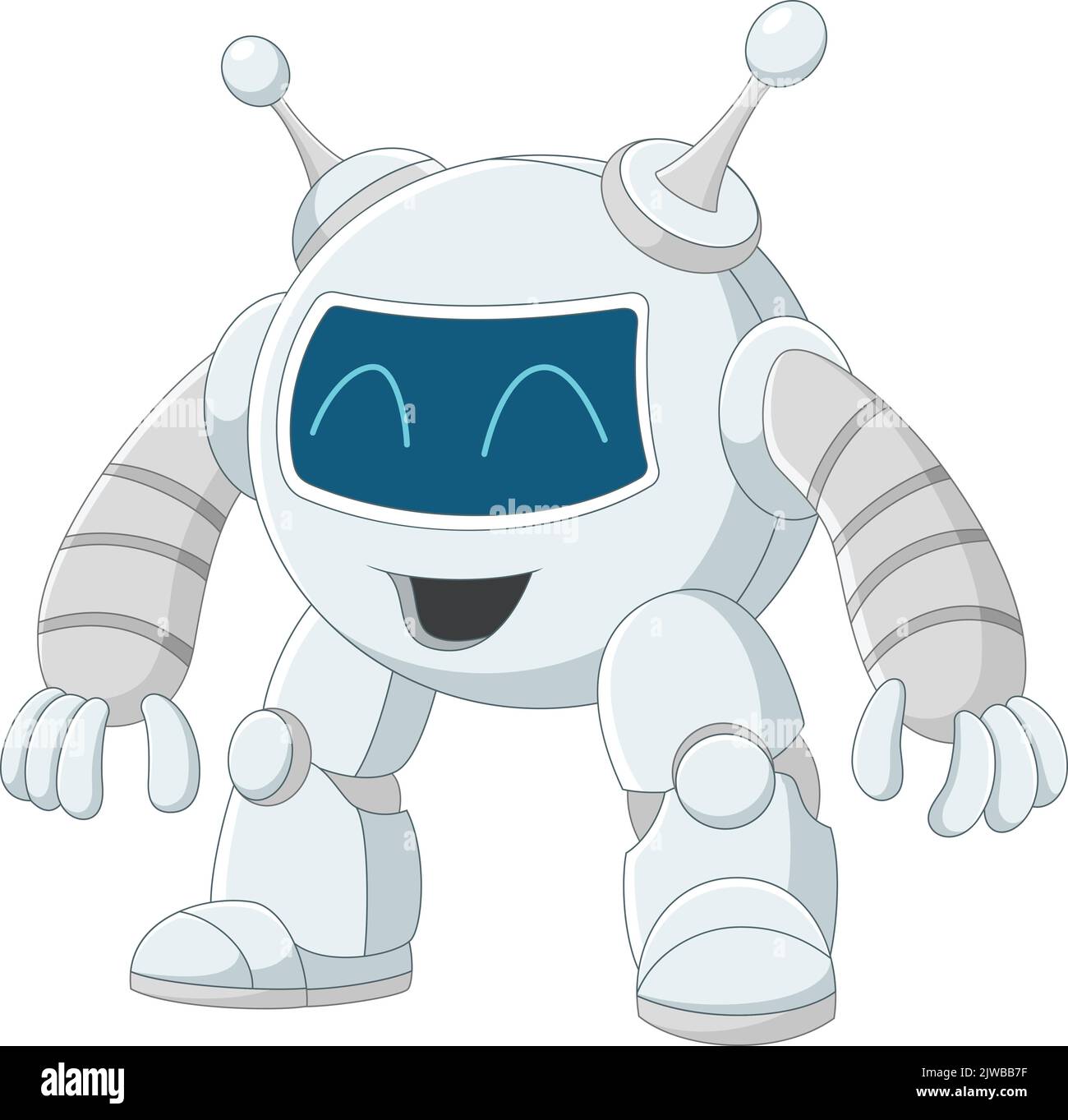 Cute robot cartoon on a white background Stock Vector Image & Art - Alamy