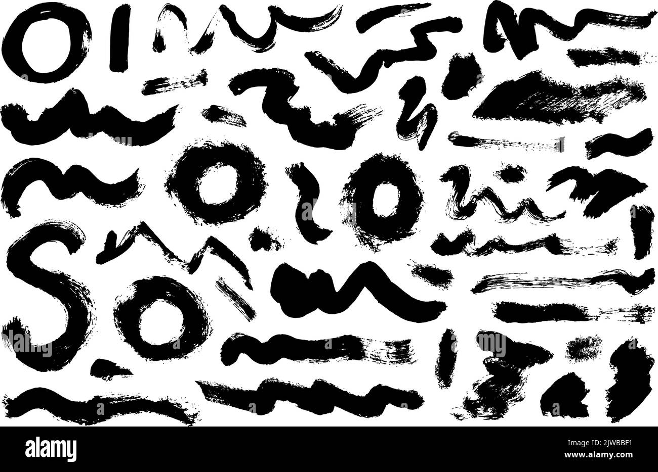 Black paint curved brush strokes vector collection Stock Vector Image ...
