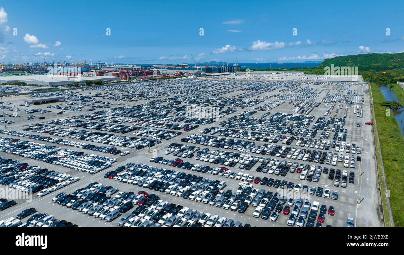 Many new cars parking before shipping to Dealer Customer, Cars shipping ...