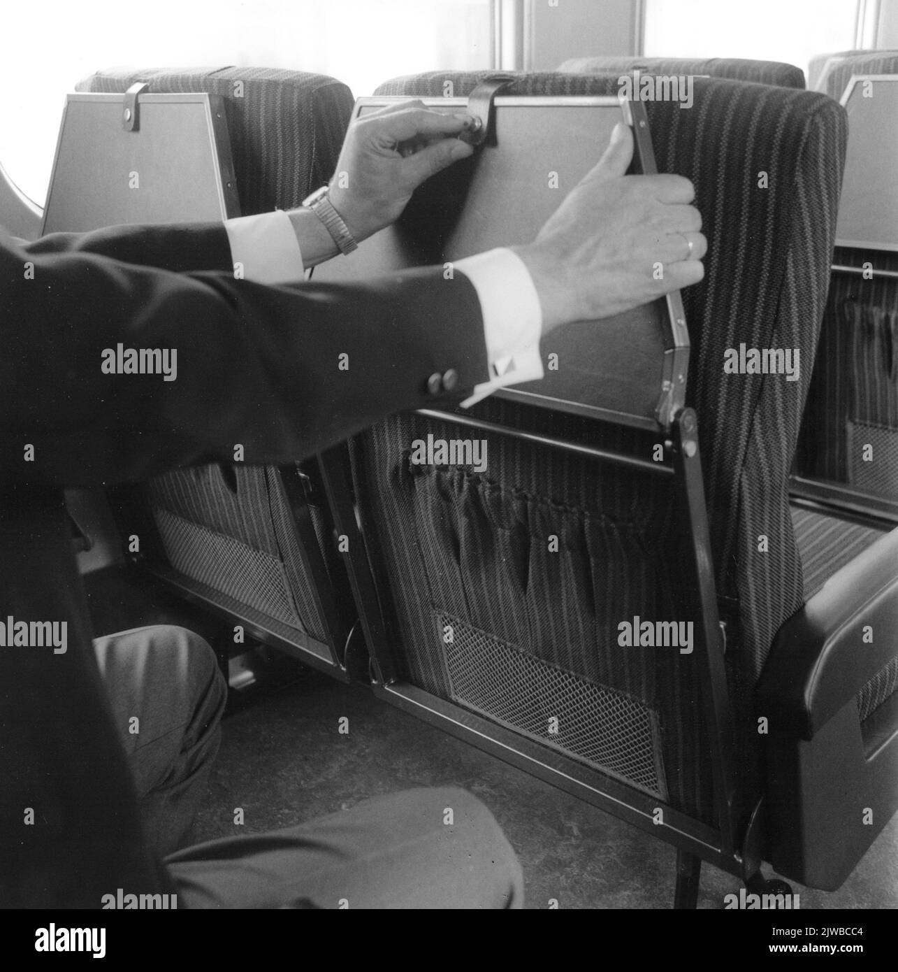 Train table seat Black and White Stock Photos & Images - Alamy