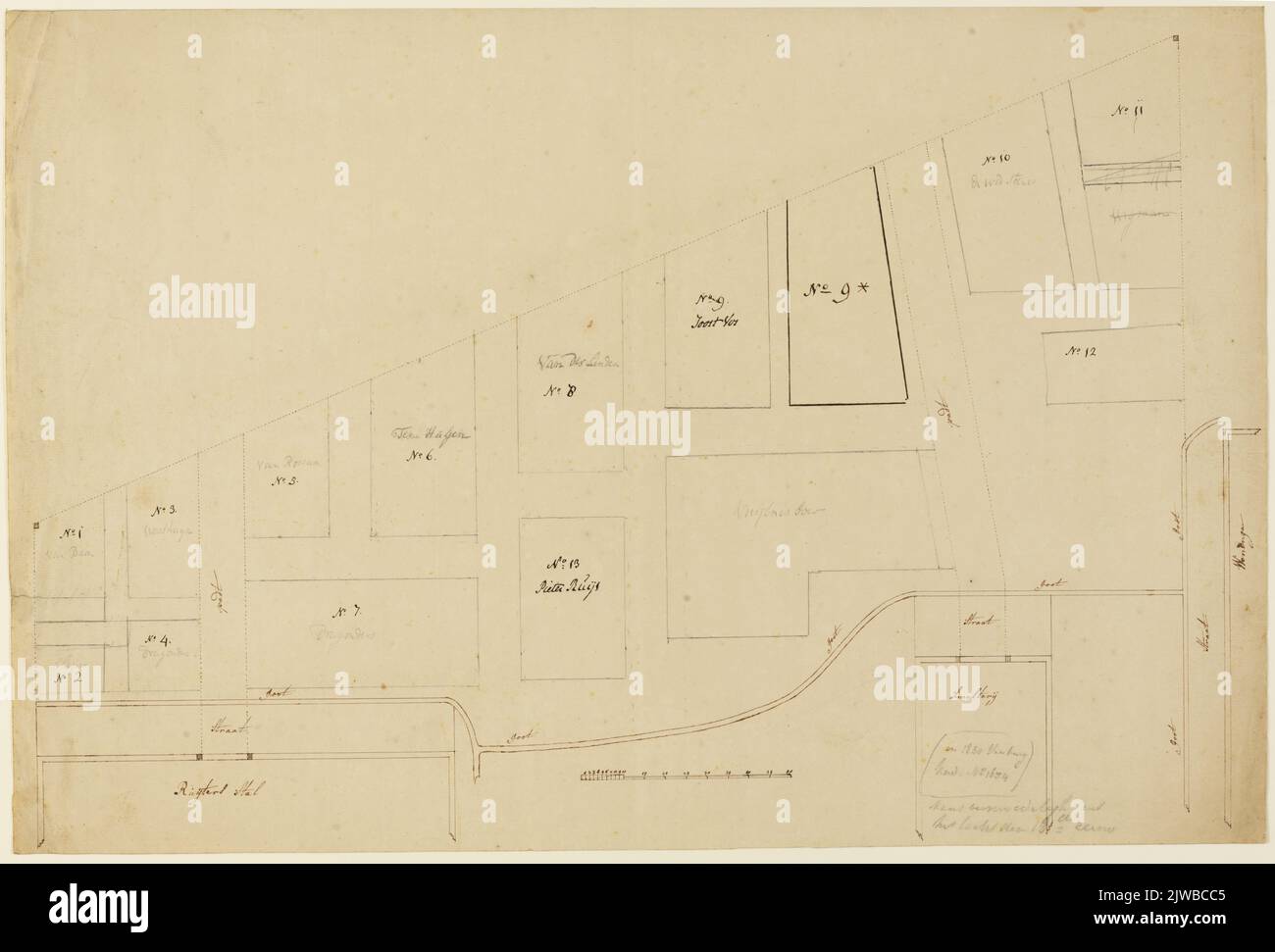 Drawing of manure places on the Vreeburg Stock Photo - Alamy
