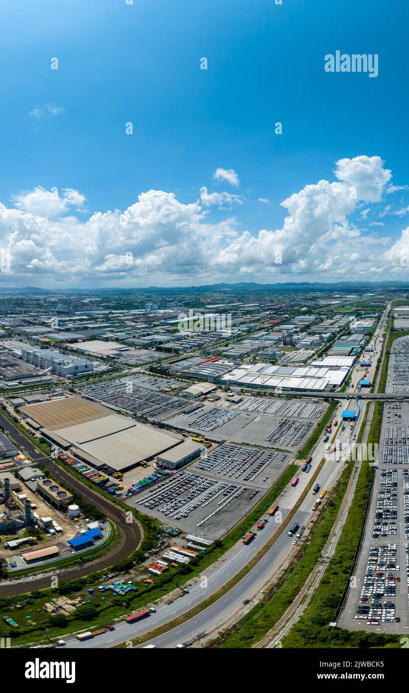 Industry and Transportation view. Truck and Vihicle on the road ...
