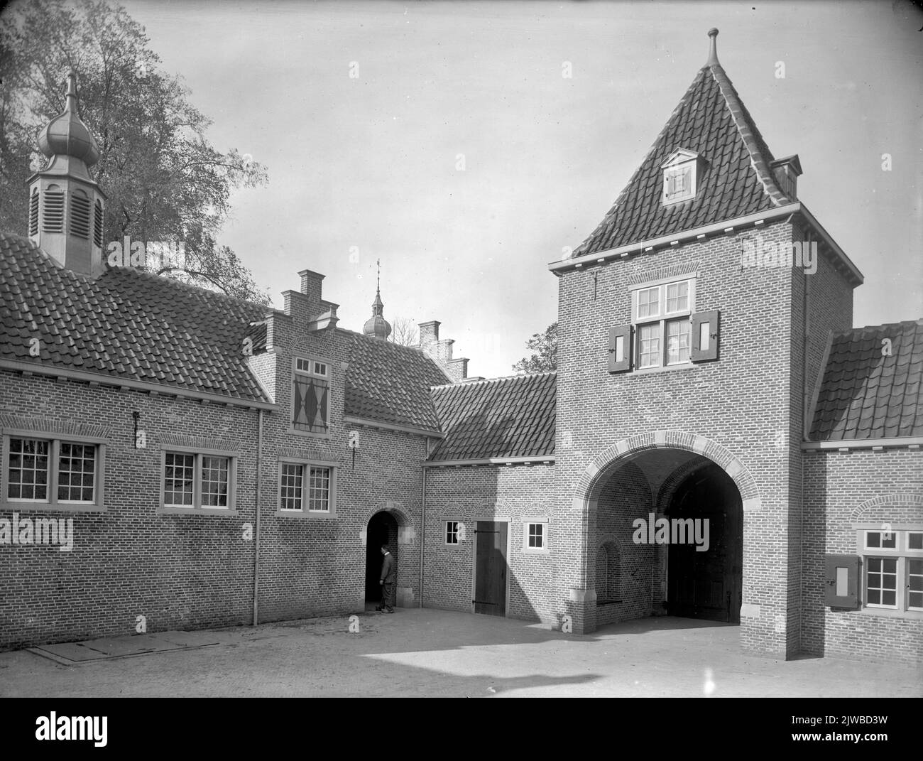 View of the enlarged coach house of the Nijenrode Castle near Breukelen ...