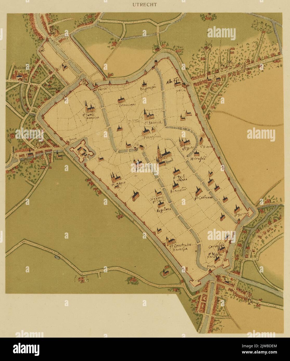 Map of the city of Utrecht with immediate surroundings; With ...