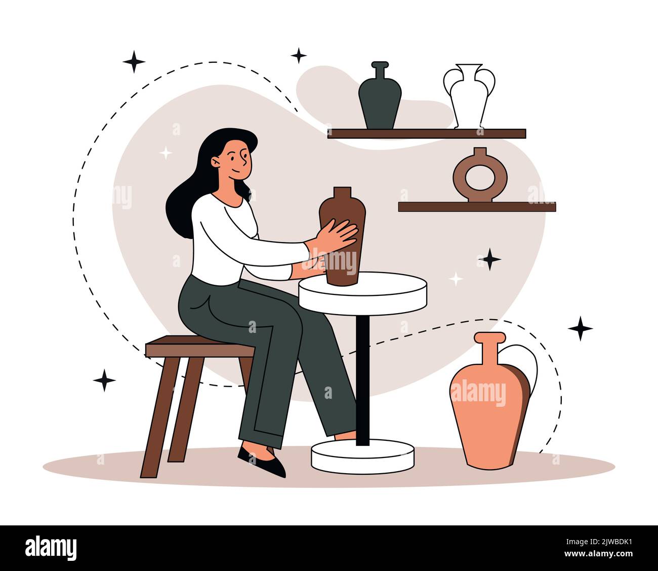 Crafting workspace Stock Vector Images - Alamy