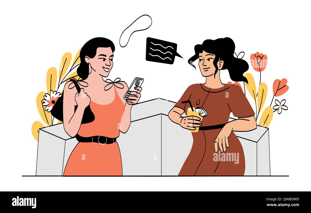 Communication girls concept Stock Vector Image & Art - Alamy