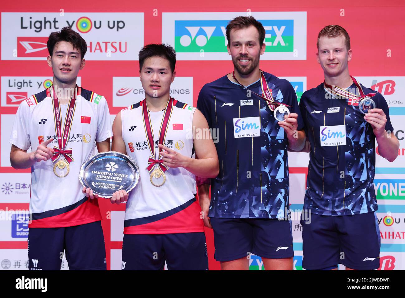 Maruzen Intec Arena Osaka, Osaka, Japan. 4th Sep, 2022. (L to R) Liang ...