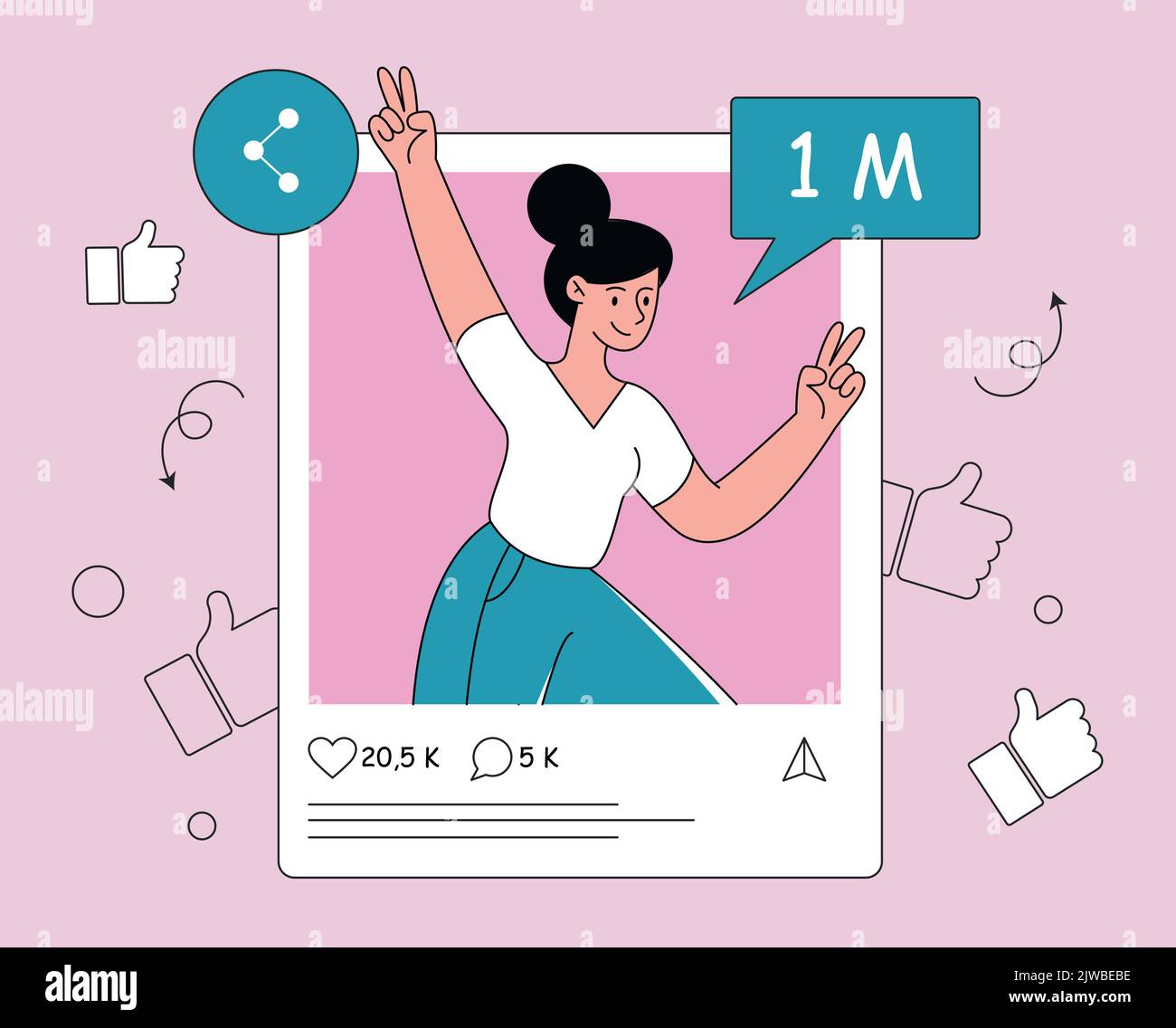 Female followers Stock Vector Images - Alamy