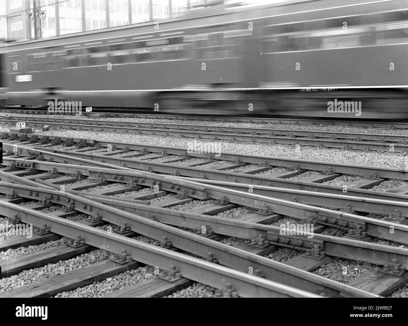 Passing train side view Black and White Stock Photos & Images - Alamy